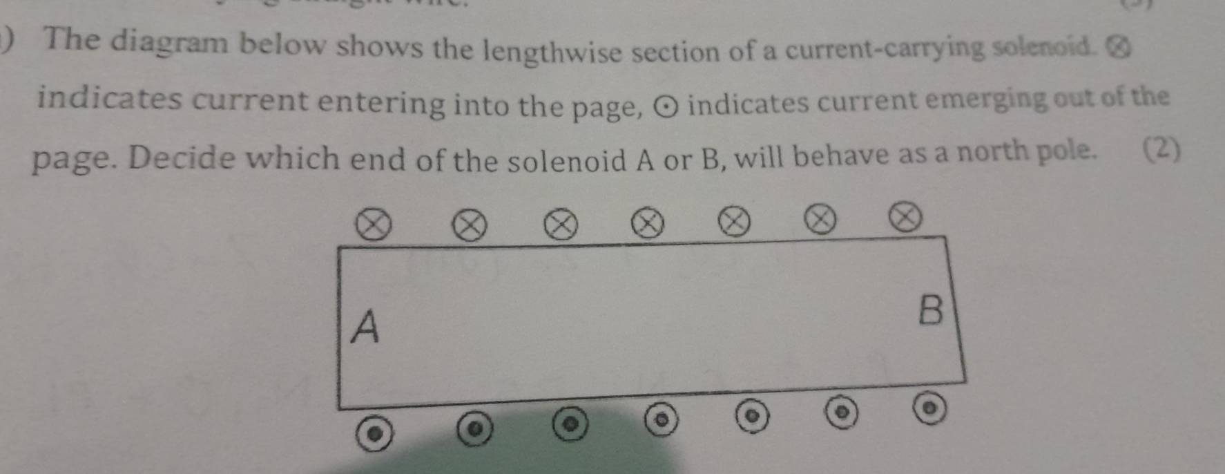 Solved: ) The diagram below shows the lengthwise section of a current ...