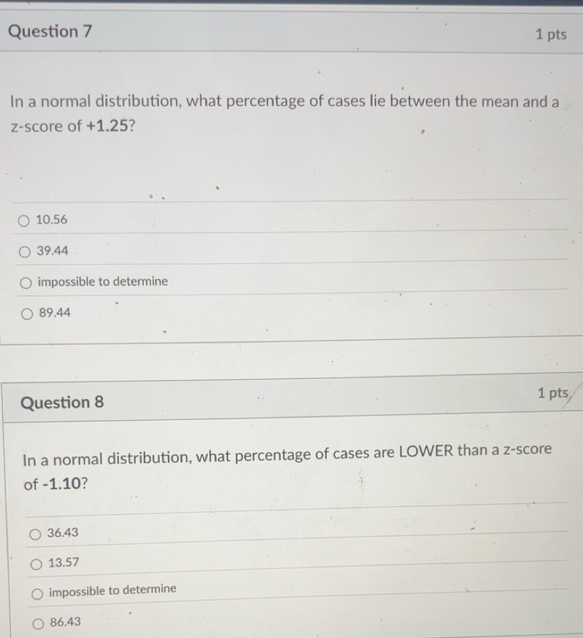 Solved: In a normal distribution, what percentage of cases lie between ...