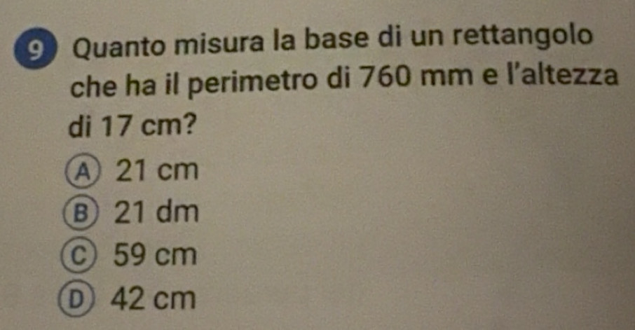 Risolto:Quanto misura la base di un rettangolo che ha il perimetro di ...