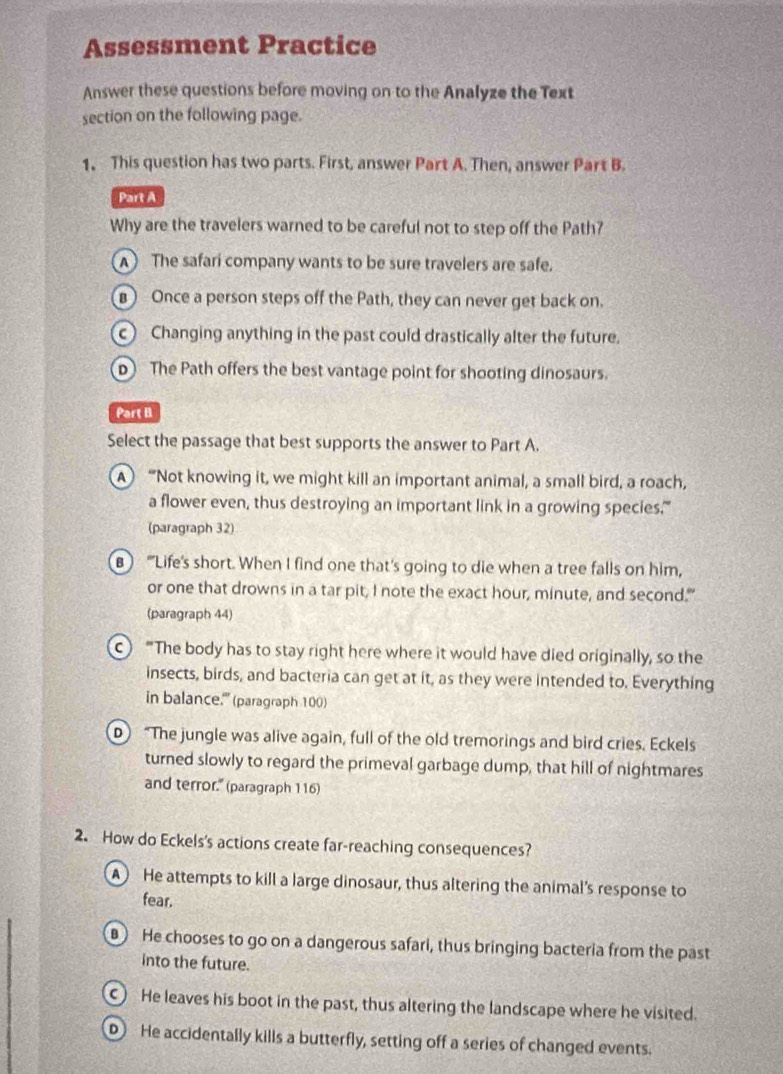 Solved: Assessment Practice Answer these questions before moving on to ...