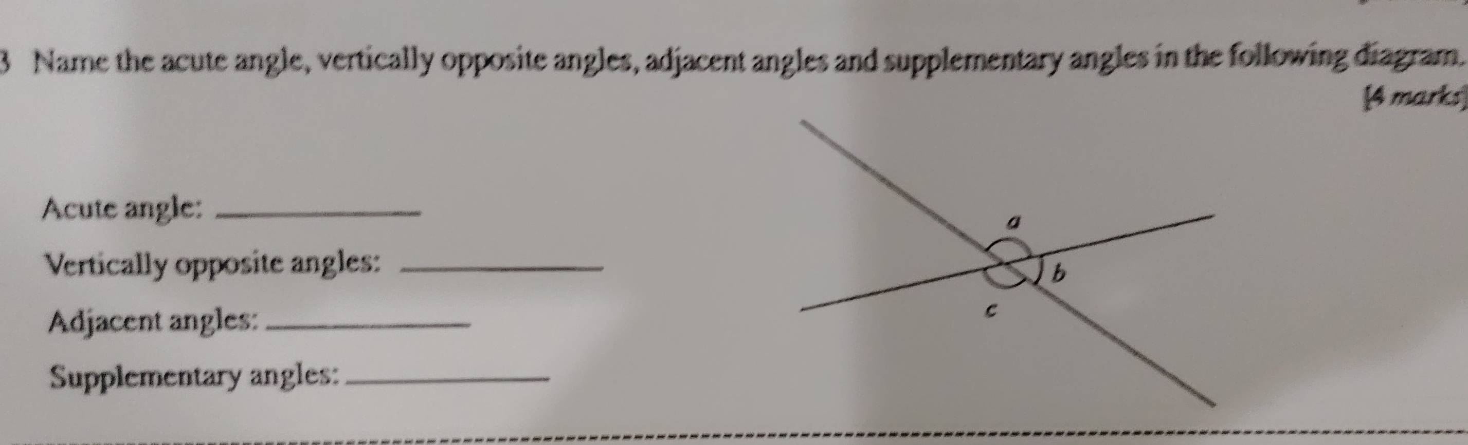 Selesai:Name the acute angle, vertically opposite angles, adjacent ...
