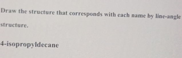 Résolu :Draw the structure that corresponds with each name by line ...