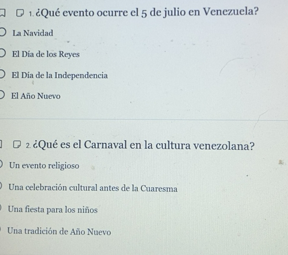 Solved: ¿Qué evento ocurre el 5 de julio en Venezuela? La Navidad El ...