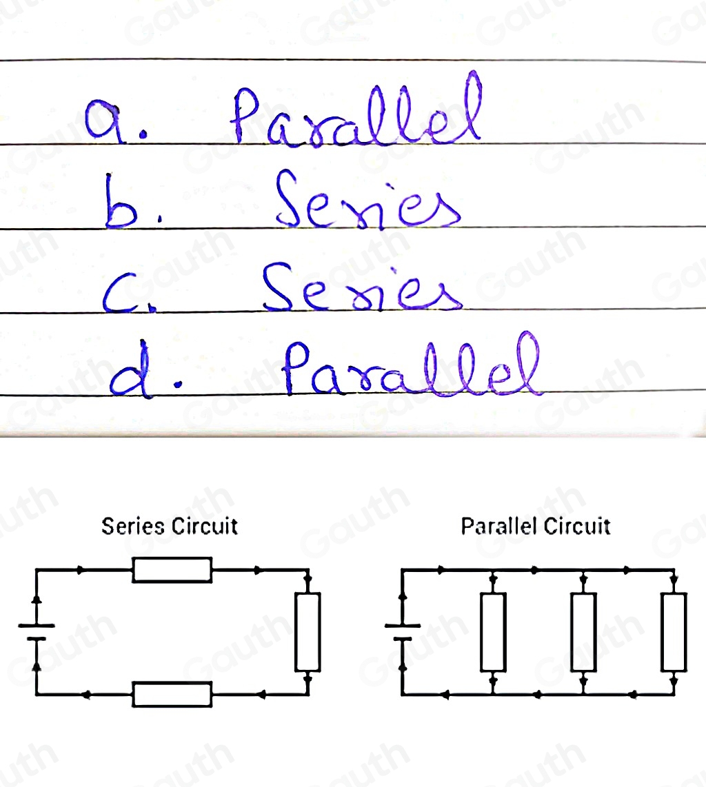 Solved: Sort the following circuits labelling them as in “series” or ...