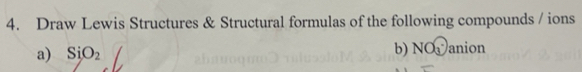 Solved: Draw Lewis Structures & Structural formulas of the following ...