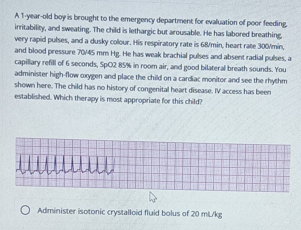 Solved: A 1-year-old boy is brought to the emergency department for ...