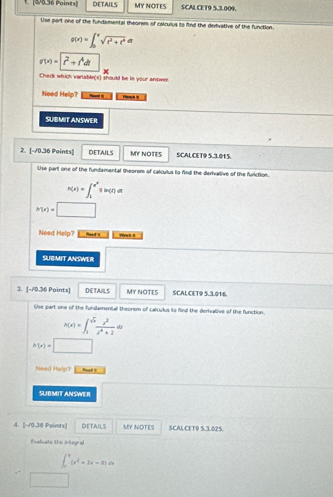 Solved: DETAILS MY NOTES SCALCET9 5,3.009. Use part one of the ...