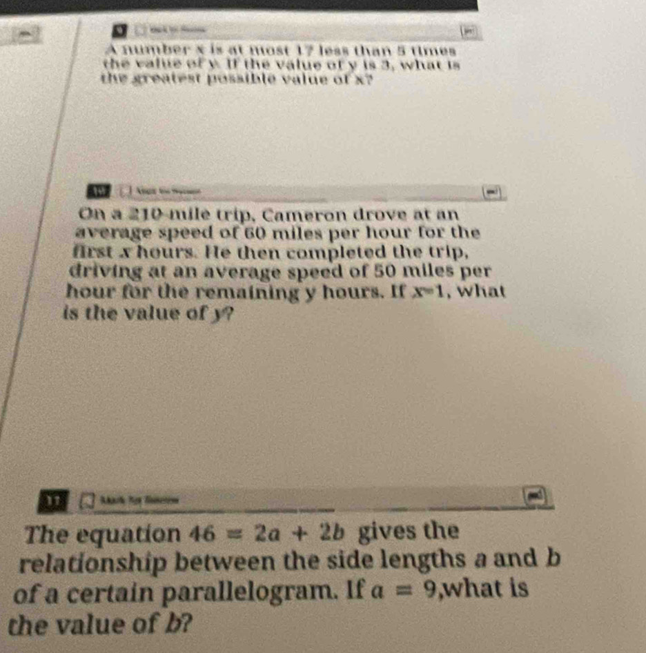Solved: ( A number x is at most 17 less than 5 times the value of y. If ...