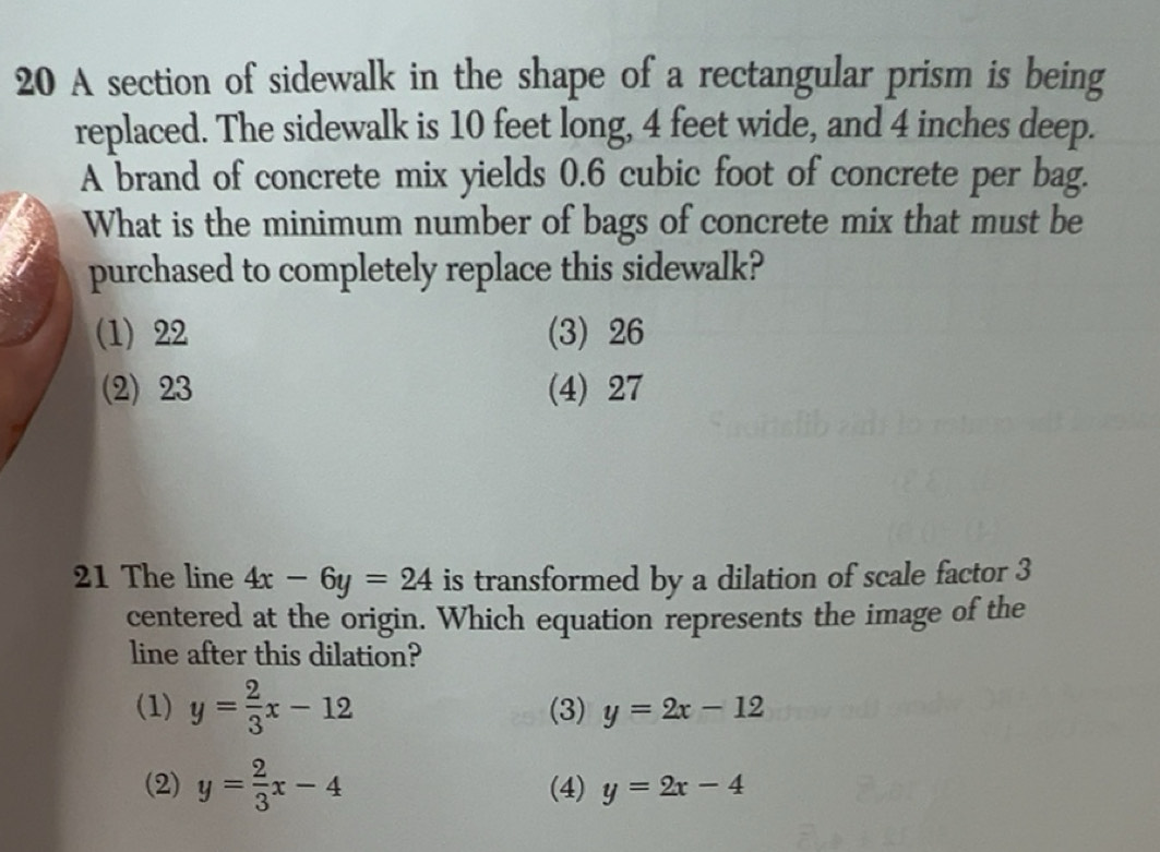 Solved: A section of sidewalk in the shape of a rectangular prism is ...