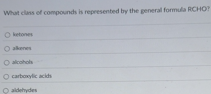 Solved: What class of compounds is represented by the general formula ...