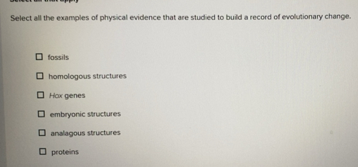 Resuelto:Select all the examples of physical evidence that are studied ...