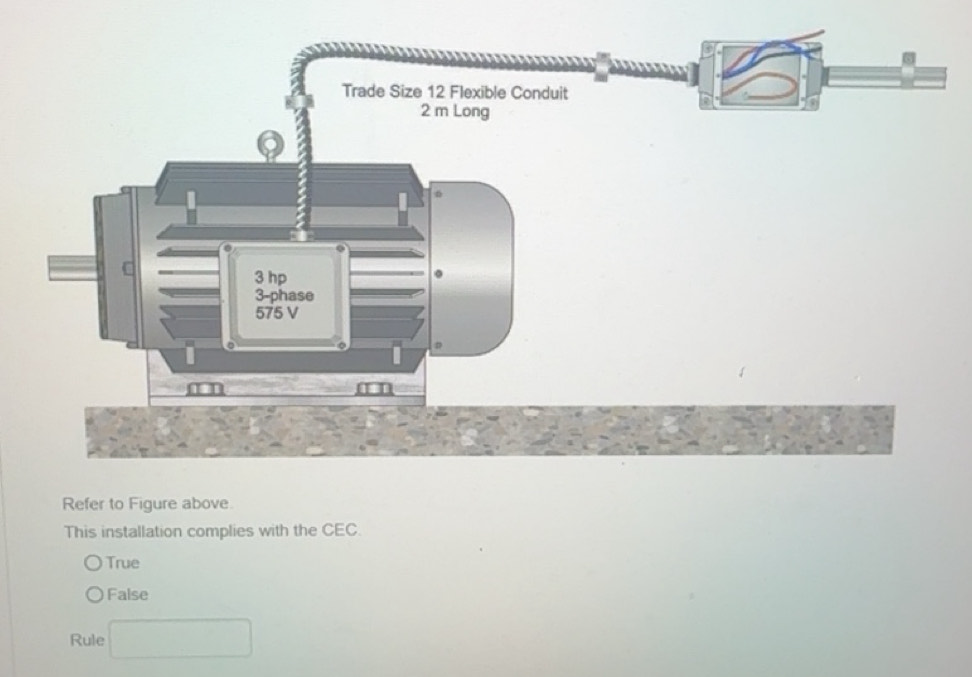 Solved: Refer to Figure above. This installation complies with the CEC ...