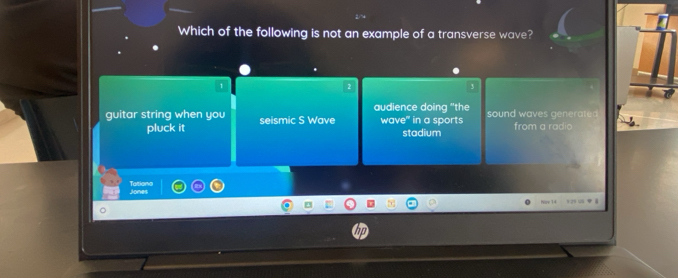 Solved: Which of the following is not an example of a transverse wave ...