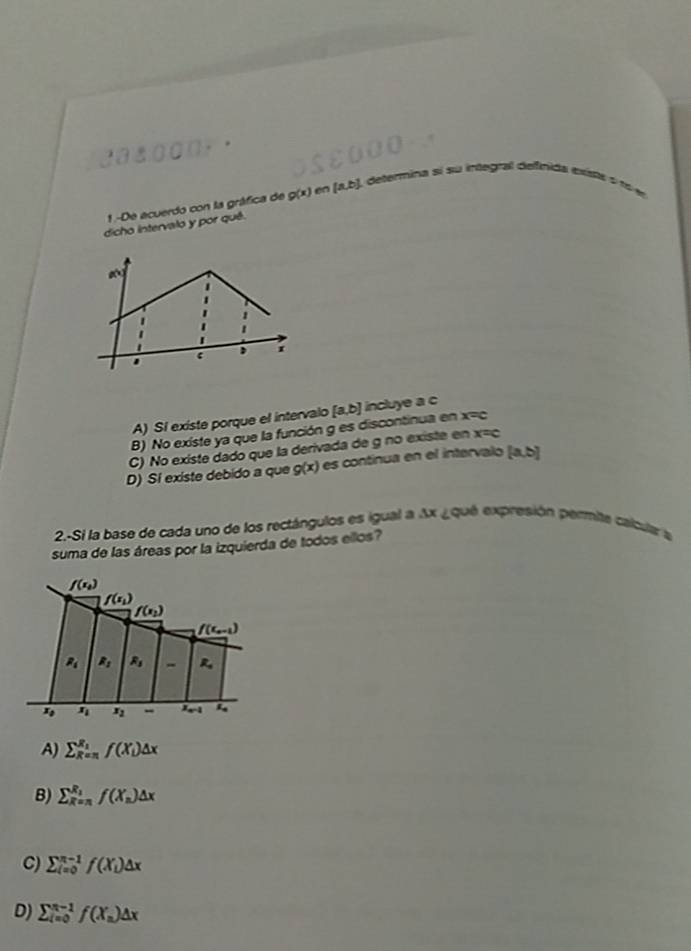 Resuelto:1-De acuerdo con la gráfica de g(x) en [a,b] determina si su ...