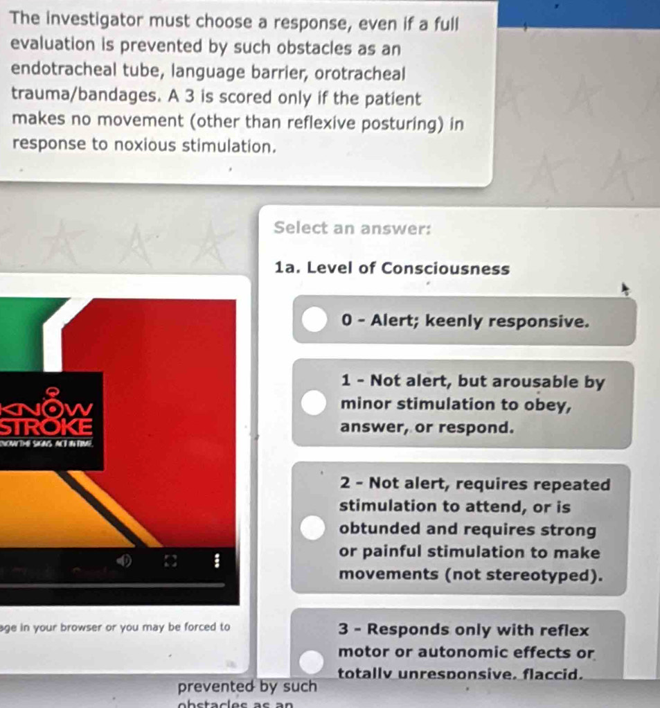 Solved: The investigator must choose a response, even if a full ...