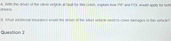 Solved: With the driver of the silver vehicle at fault for this crash ...