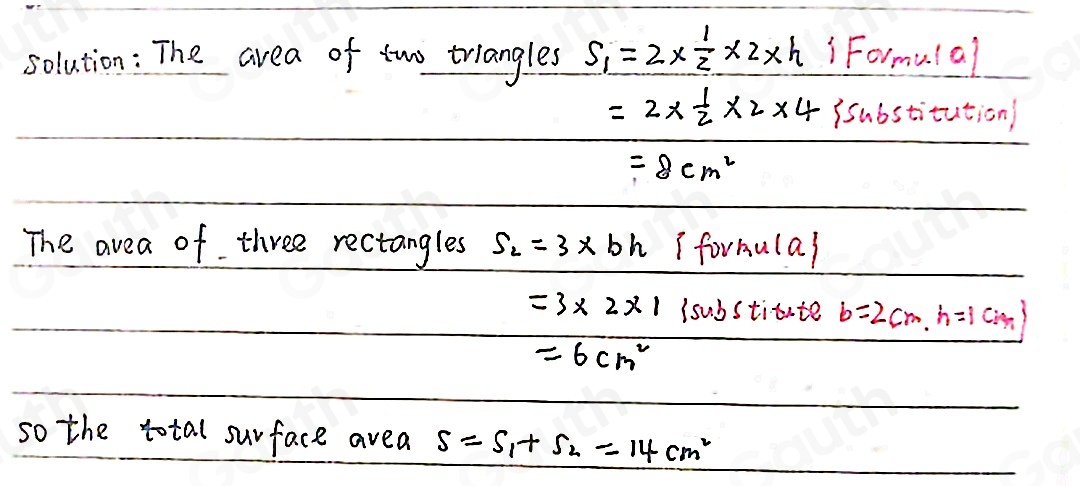 Solved: The net of a triangular prism is shown. Use the ruler provided ...