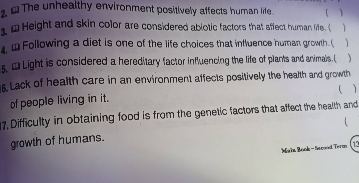 Résolu :The unhealthy environment positively affects human life. ) 3, ≌ ...