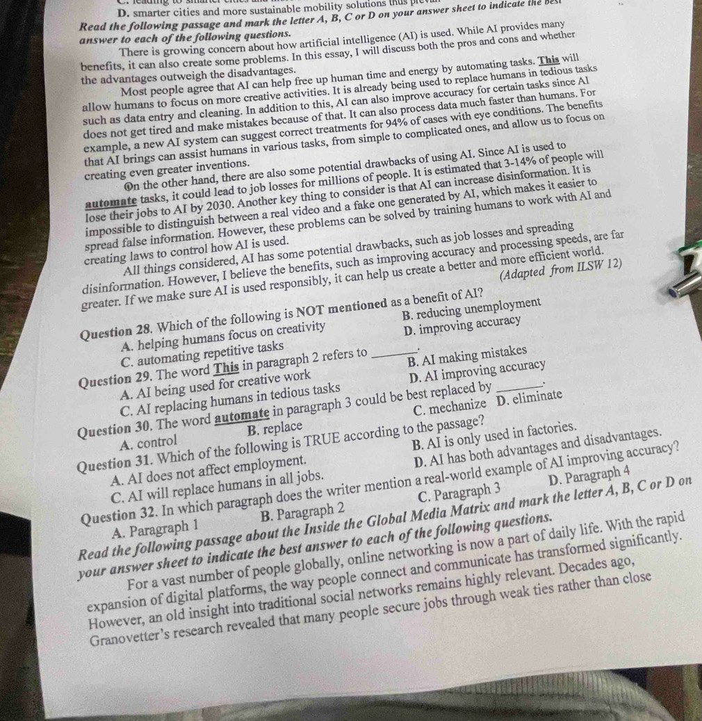 Giải quyết:smarter cities and more sustainable mobility solutions thus ...