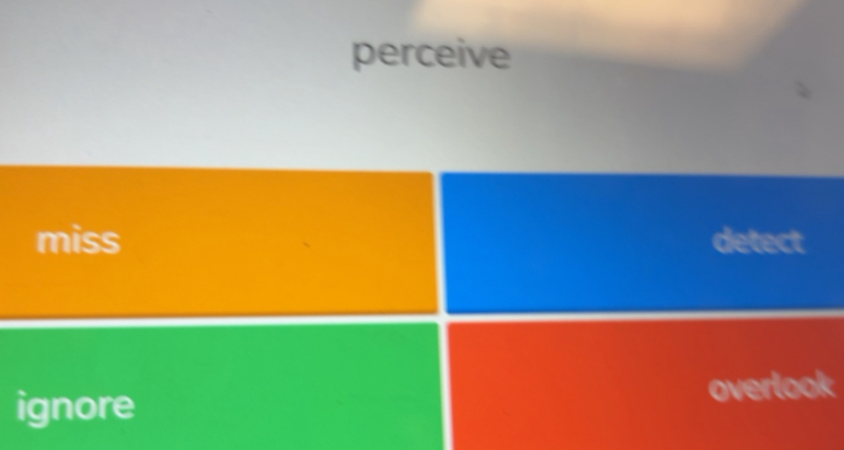 Solved: perceive miss detect ignore overlook [Statistics]