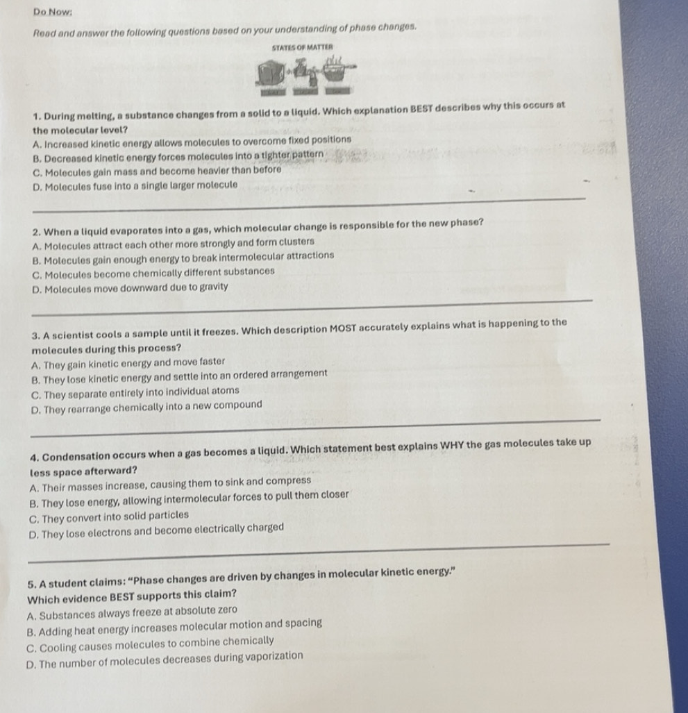 Solved: Do Now: Read and answer the following questions based on your ...