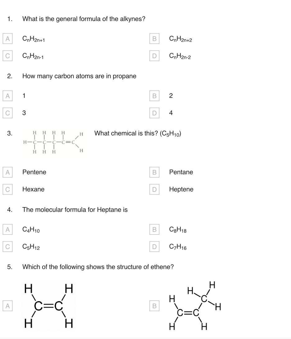 Solved: What is the general formula of the alkynes? A C_nH_2n+1 B C_nH ...