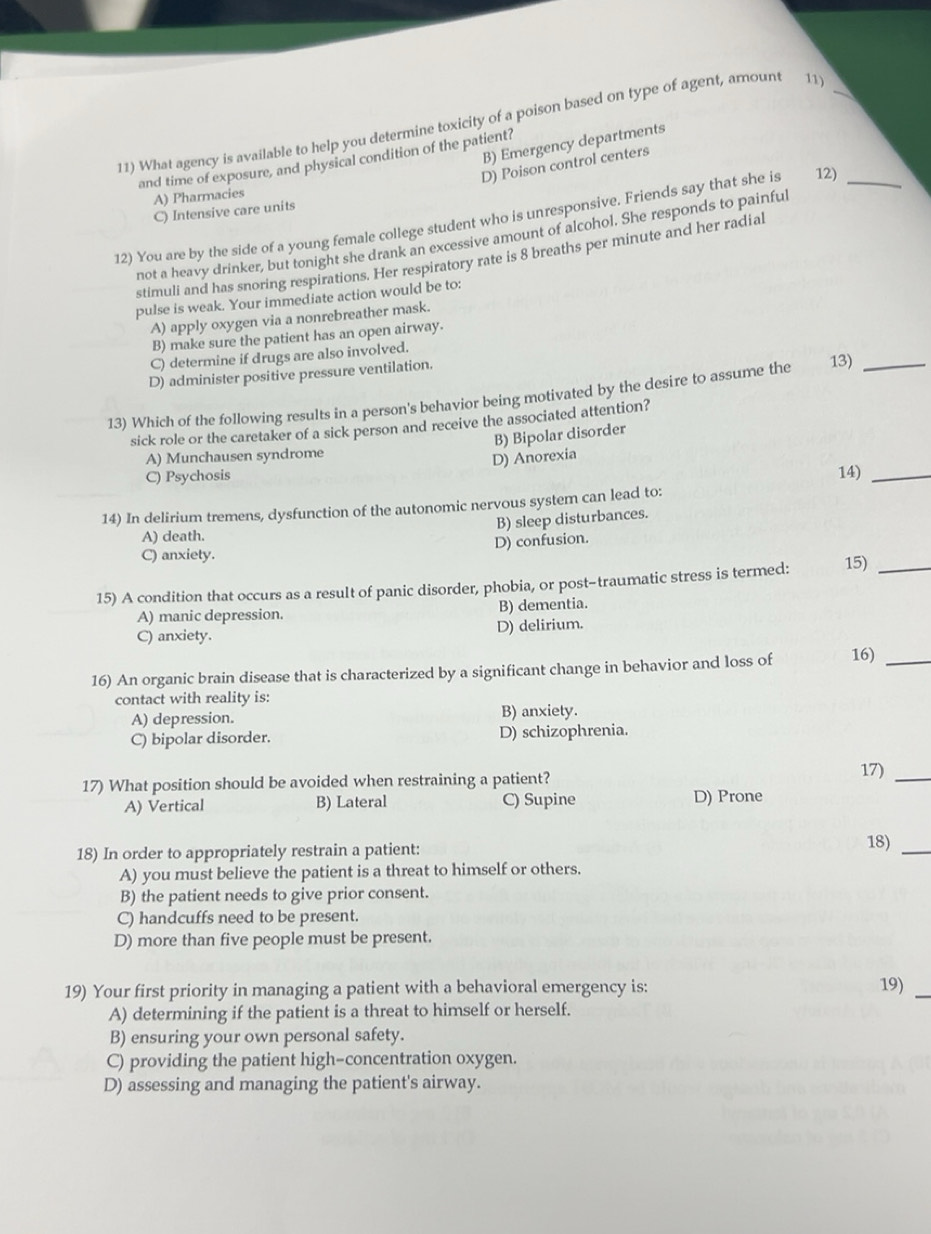 Solved: What agency is available to help you determine toxicity of a ...