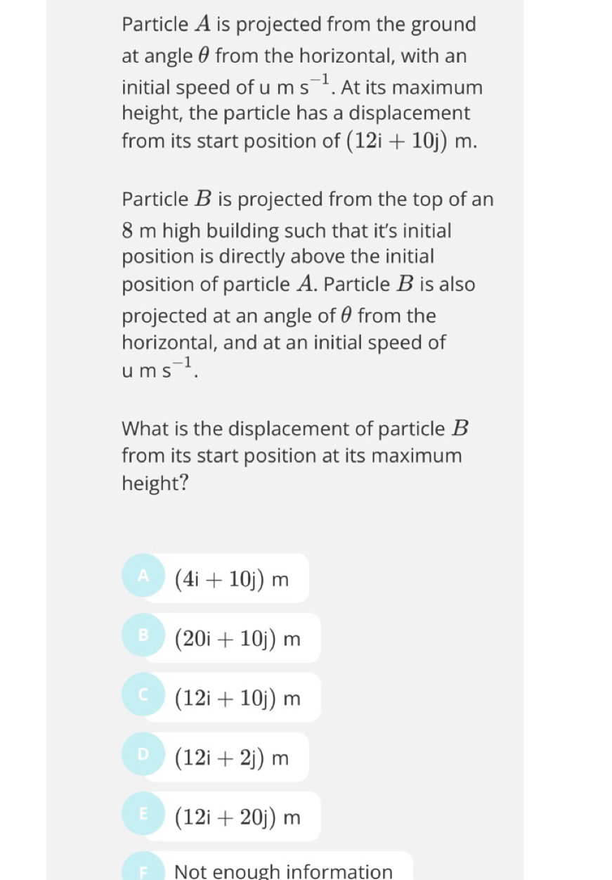 Solved: Particle A is projected from the ground at angle θ from the ...