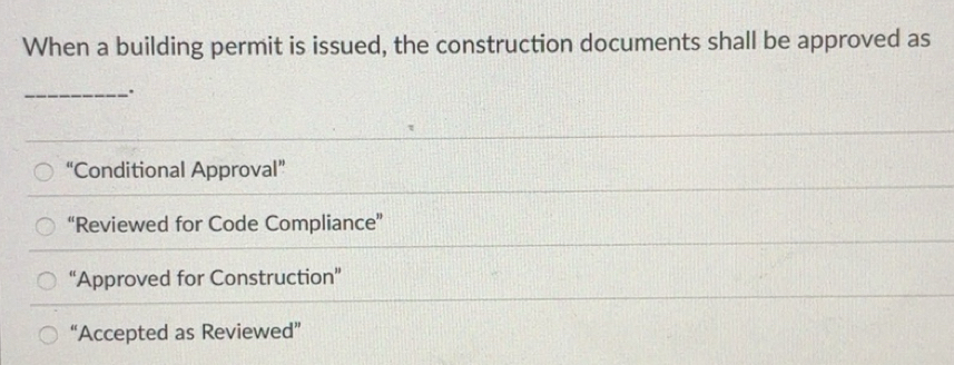Solved: When a building permit is issued, the construction documents ...
