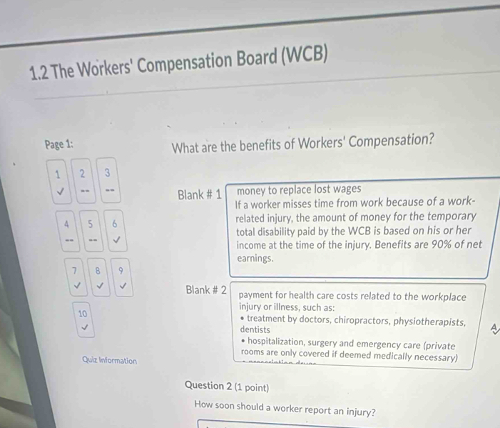 Solved: 1.2 The Workers' Compensation Board (WCB) Page 1: What are the ...