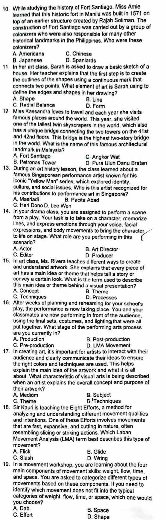 Solved: While studying the history of Fort Santiago, Miss Amie learned ...