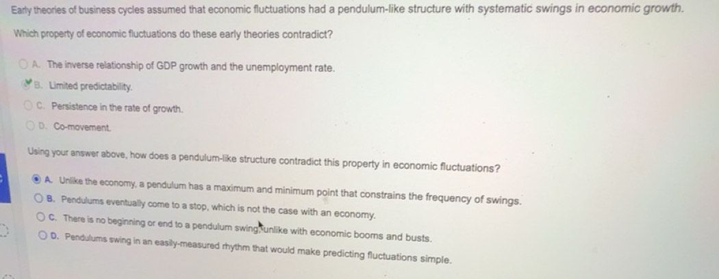 Solved: Early theories of business cycles assumed that economic ...