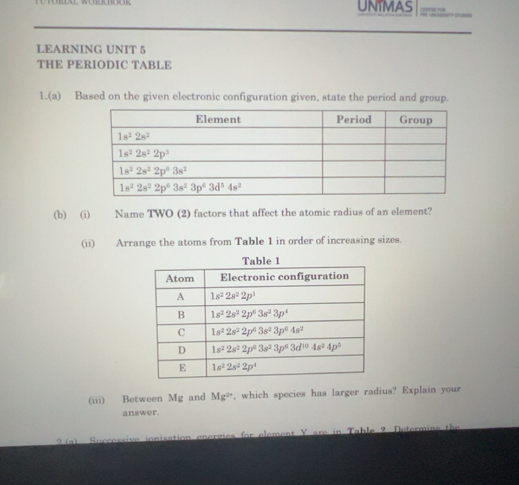 Selesai:UNIMAS CO Par Leevoetity pouqies LEARNING UNIT 5 THE PERIODIC ...
