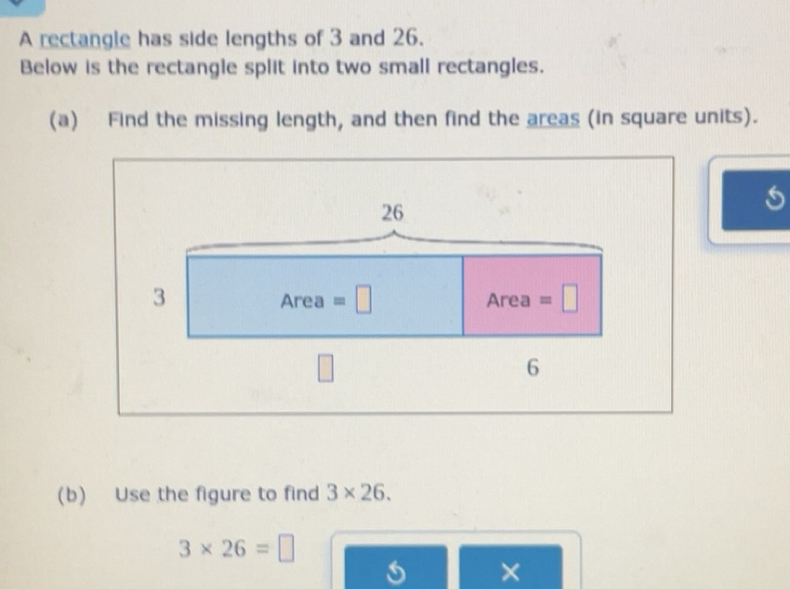 Solved: A rectangle has side lengths of 3 and 26. Below is the ...