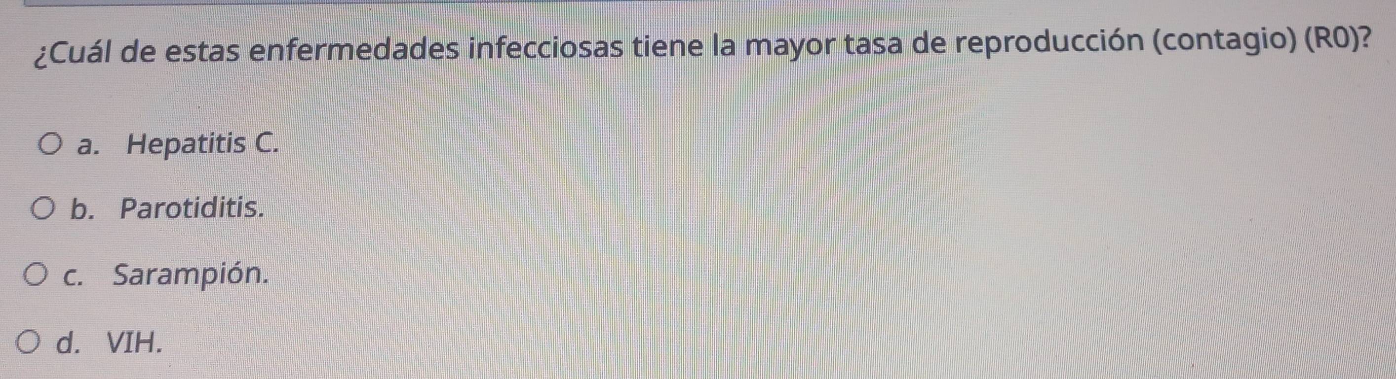 Resuelto:¿Cuál de estas enfermedades infecciosas tiene la mayor tasa de ...