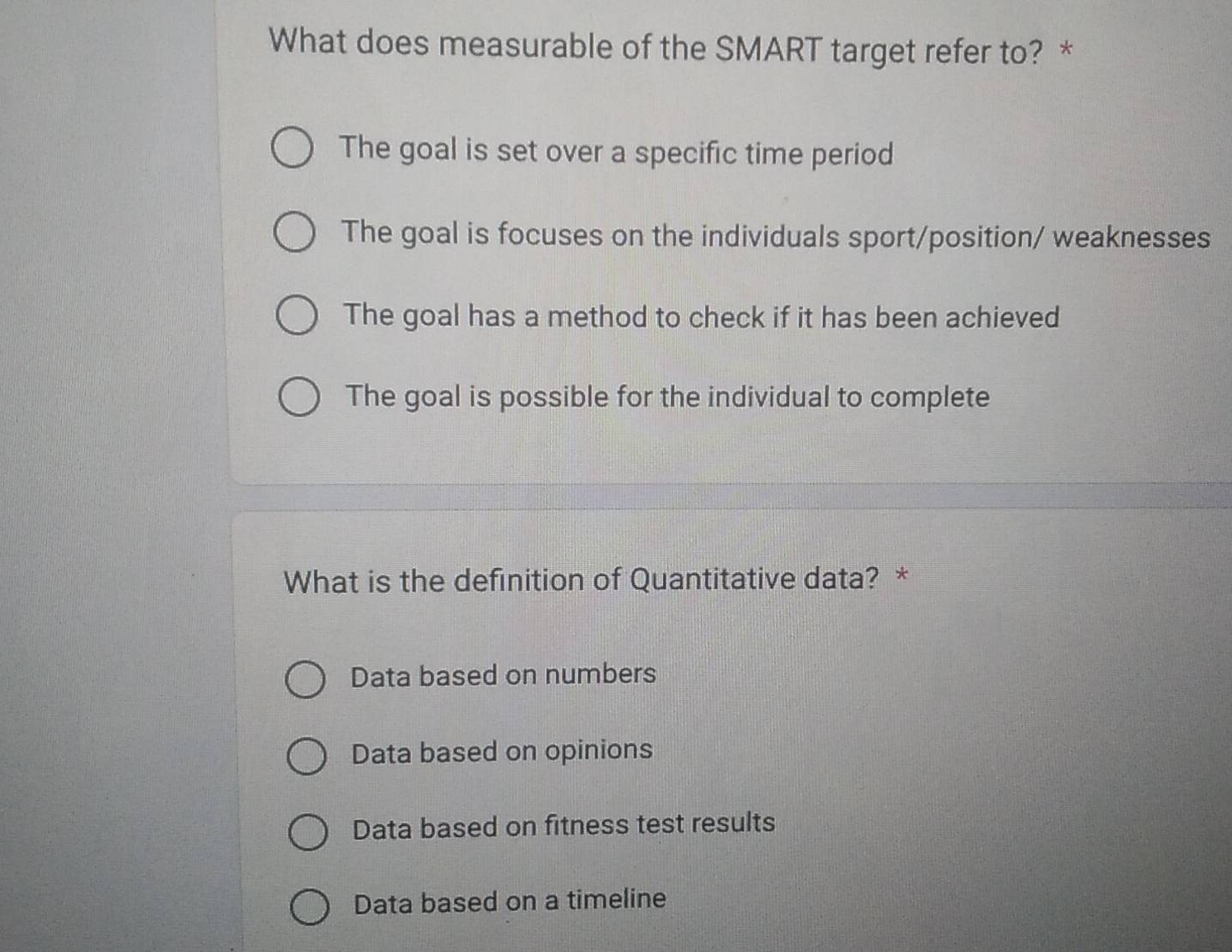 Solved: What does measurable of the SMART target refer to? * The goal ...
