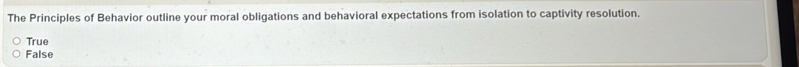 Solved: The Principles of Behavior outline your moral obligations and ...