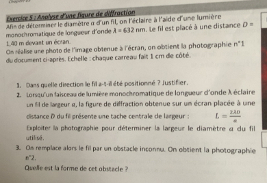 Résolu :Analyse d'une figure de diffraction Afin de déterminer le ...
