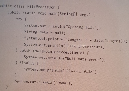 Telah dijawab:public class FileProcessor public static void main(String ...