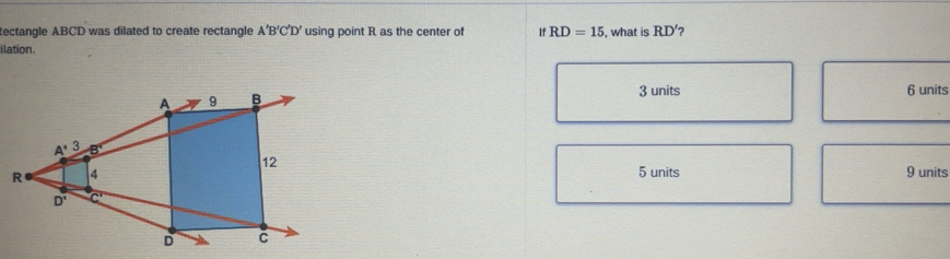 Solved: Rectangle ABCD was dilated to create rectangle A'B'C'D' using ...