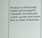 Solved: Produce a mind map based around guilt in Macbeth. Include plot ...