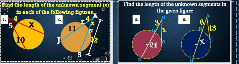 Solved: Find the length of the unknown segment (x) Find the length of ...