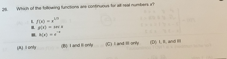 Solved: Which of the following functions are continuous for all real numbers x? 1. f(x)=x^(1/3 ...