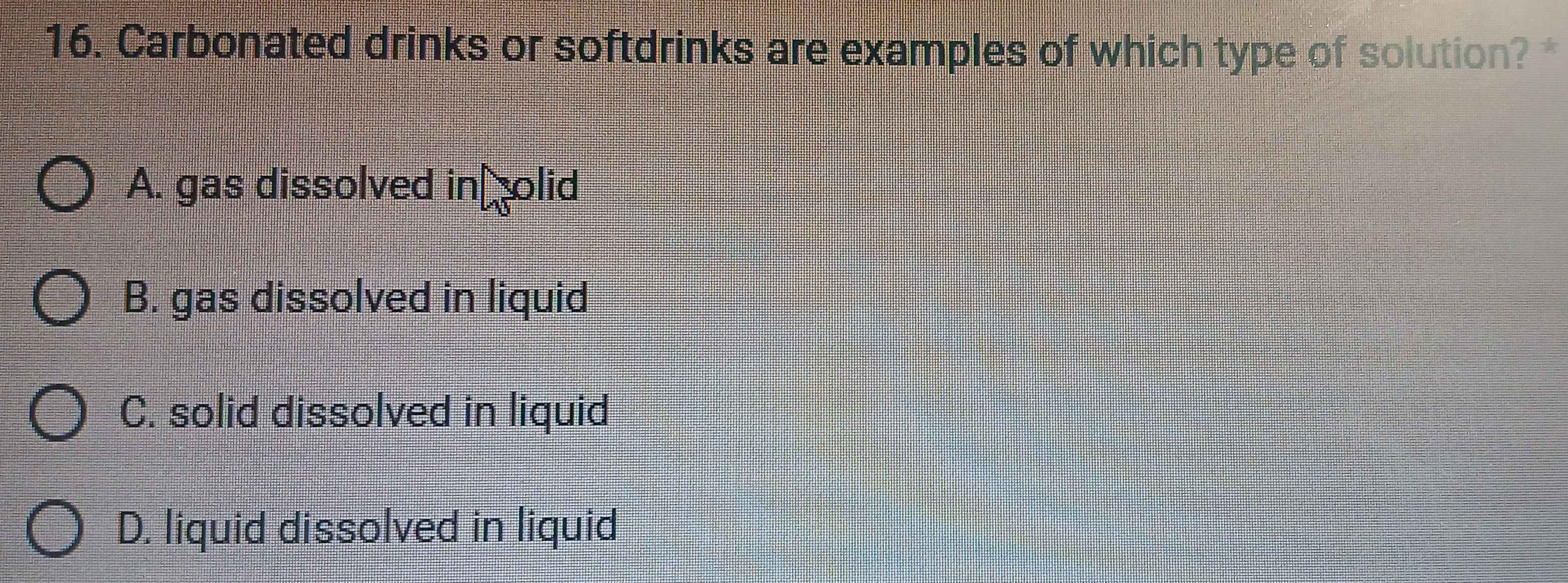 Solved: Carbonated drinks or softdrinks are examples of which type of ...