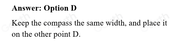 Solved: (01.02 LC) Ian is bisecting line segment CD. First, Ian places ...
