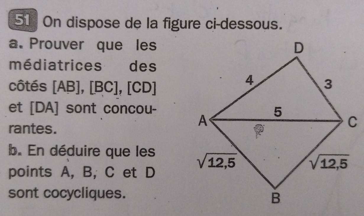 Résolu :On dispose de la figure ci-dessous. a. Prouver que les ...