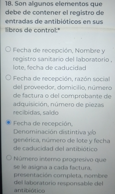 Resuelto:Son algunos elementos que debe de contener el registro de ...