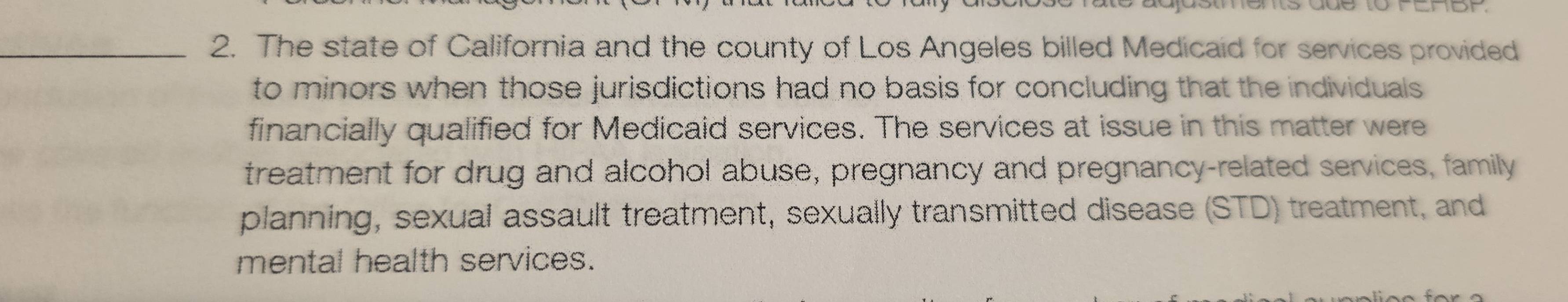 Solved: The state of California and the county of Los Angeles billed ...