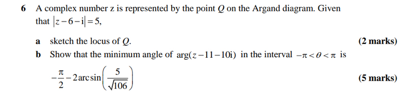 Solved: A complex number z is represented by the point Q on the Argand ...