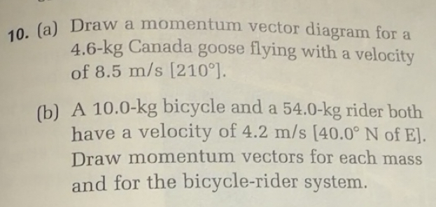 Solved: Draw a momentum vector diagram for a 4.6-kg Canada goose flying ...